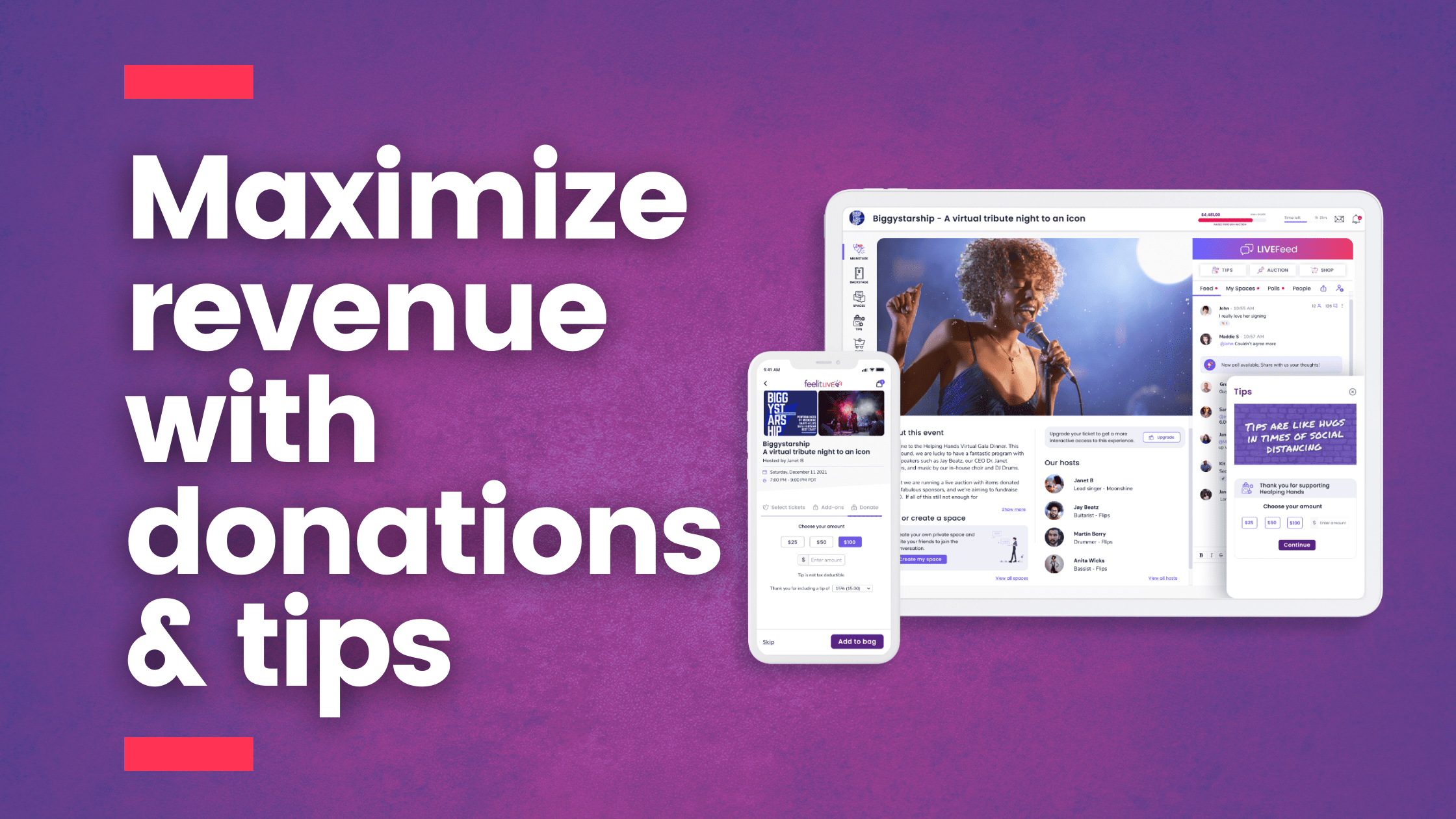 Maximize your virtual event revenue with donations and tips